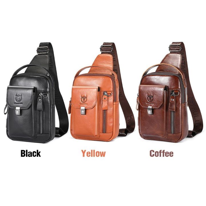 BULLCAPTAIN Genuine Leather Sling Bag for M-en and Women Crossbody ...