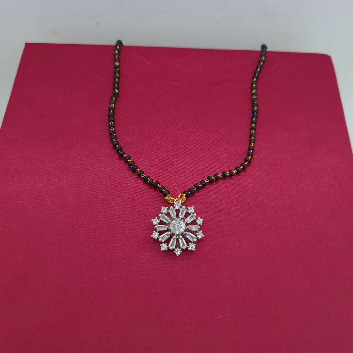 Panchadhatu Pendant Gold Plated 5A-Grade American Diamond Mangalsutra ...
