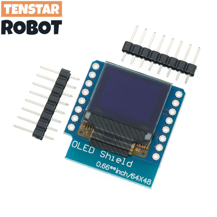 0.66 Inch OLED LED LCD Dispaly Shield Compatible for WEMOS D1 MINI ESP32 64X48 0.66 Oled Module ...