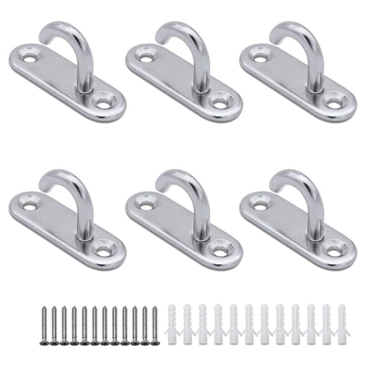 FORIDE 18 Pack Stainless Steel Ceiling Hooks M5 Oval Open Hooks Pad Eye ...