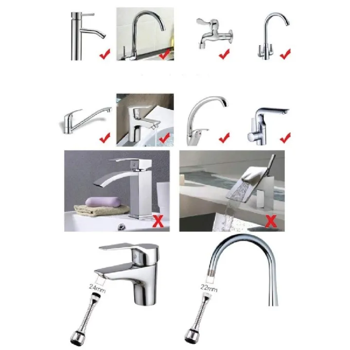 Stainless Steel Flexible Faucet Sprayer Jet Water Saver Tap Filter ...