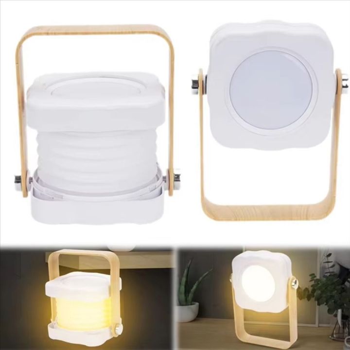 Modern Creative Foldable Night Lights Wood Handle Telescopic Folding ...