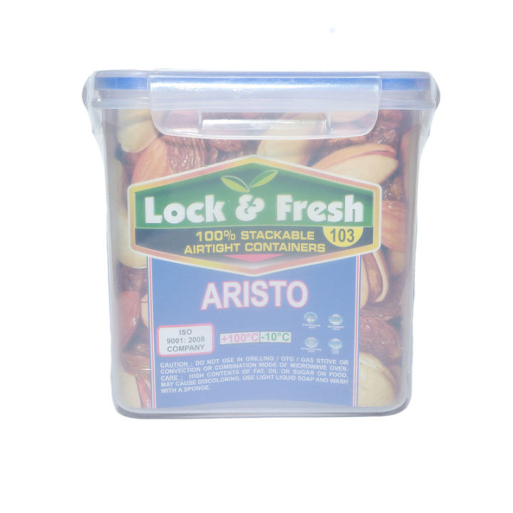Blue Transparent Lock And Fresh Rectangular Plastic Container 1300ml ...