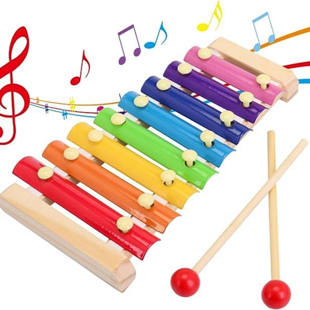 Wooden Xylophone Children's Musical Instruments Toy 8 Keys Preschool ...
