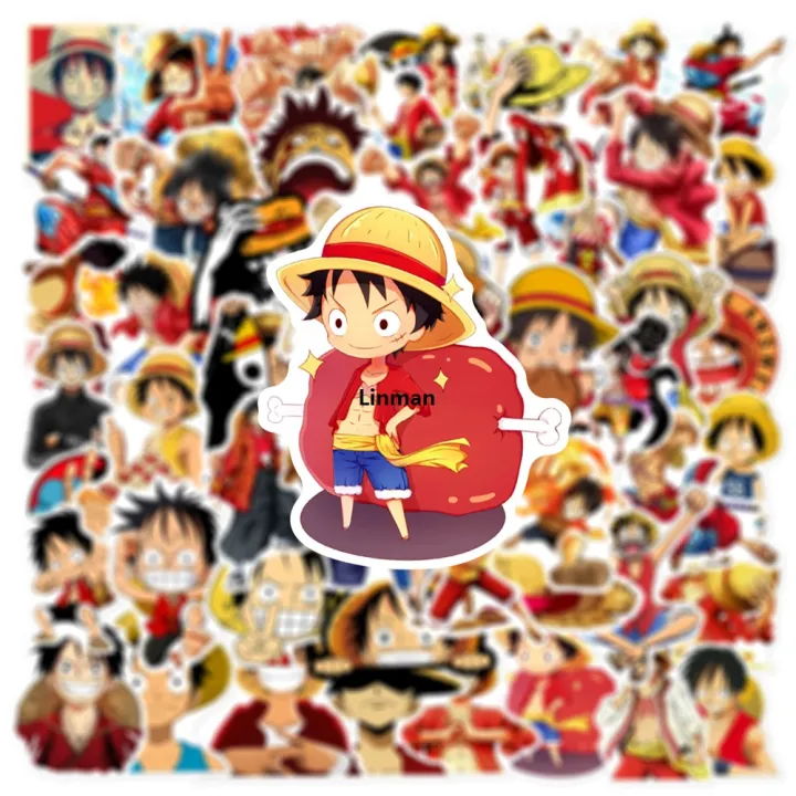 Linman 10/30/50pcs Cute ONE PIECES Anime Cartoon Stickers Funny Luffy ...