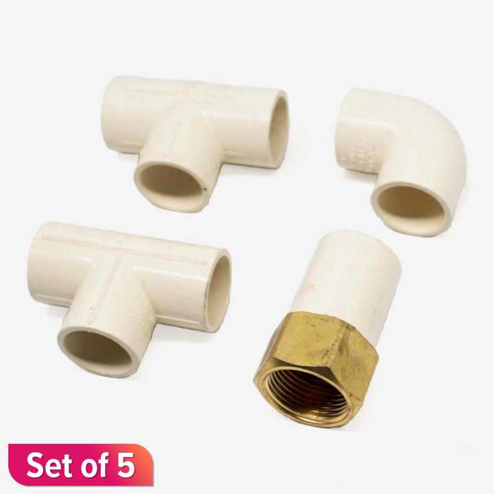 White Color CPVC Joint For Pipe and Holder Set of 5 | Daraz.com.np