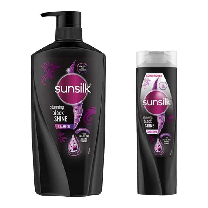 Sunsilk Shampoo Black Shine Shampoo 625Ml + conditioner 180ml (Combo ...