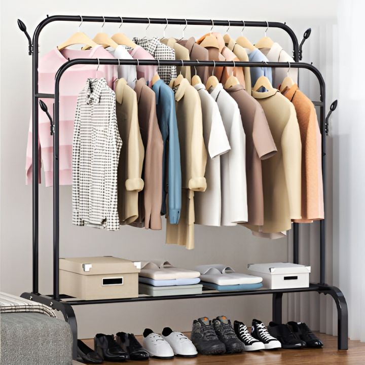 Double Big Stand Hanger Clothes Hanger, Double Rod Drying Rack ...