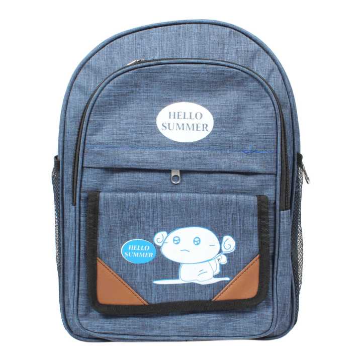 Polyester Zipper Closure Hello Summer Printed Design School Bag For ...