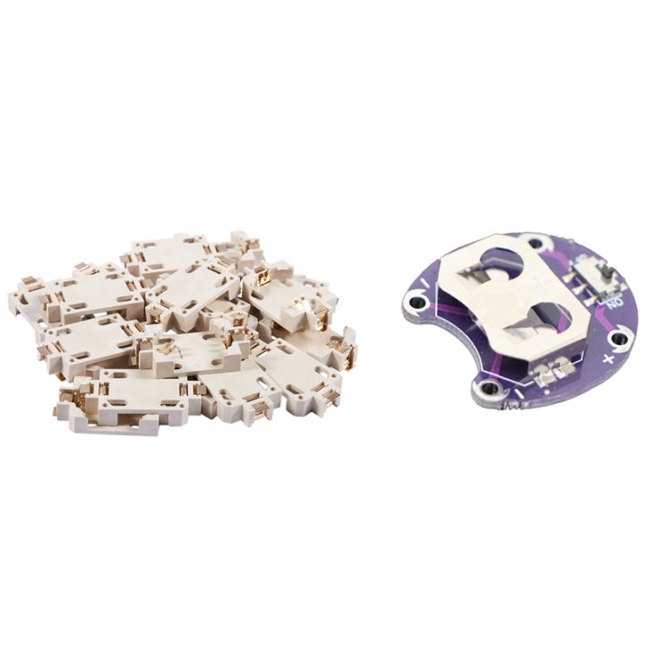 20Pcs CR2032 SMD Cell Button Battery Holder & 1 Pcs LilyPad Coin Cell ...