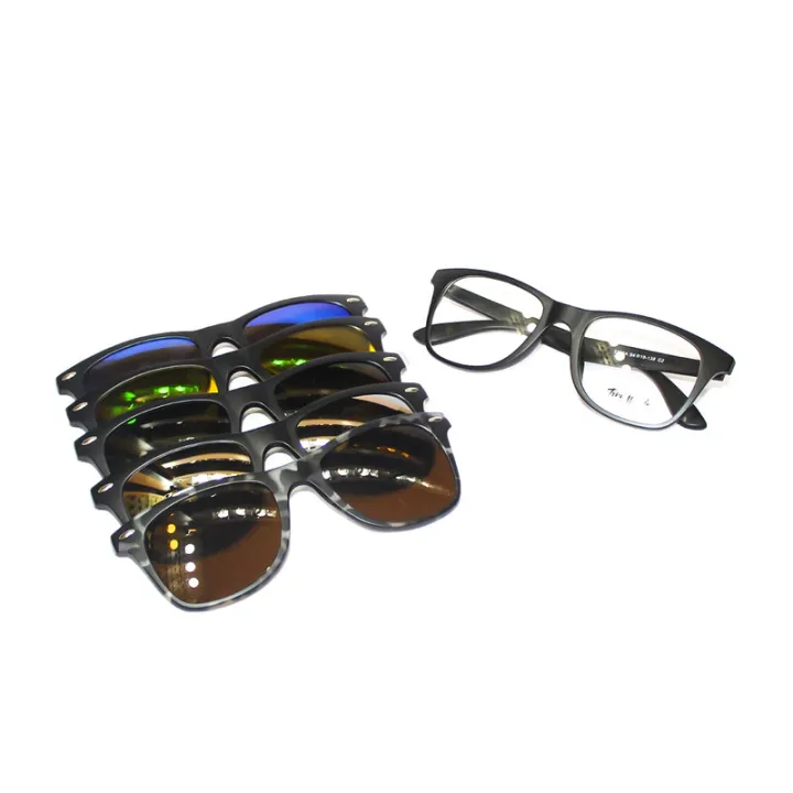 Black Square 5 In 1 Lens Sunglasses For Men | Daraz.com.np
