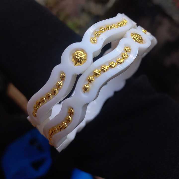 Gold Plated Sankha Pola Bangles For Women Conch Shell With Simple ...