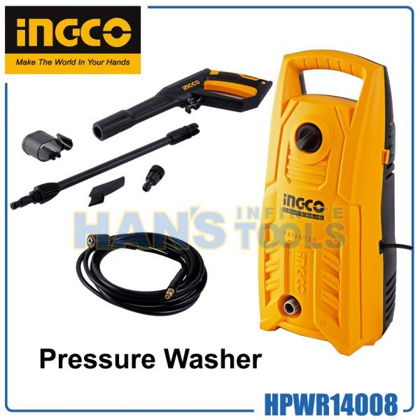 INGCO High Pressure Washer (1400 W) for Car and House Washing Power ...