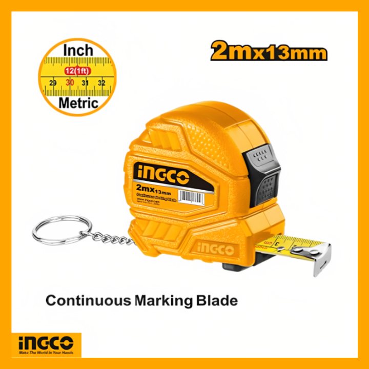 Steel Mini Measuring tape 2m with kiring pocket size tape Ingco | Daraz ...
