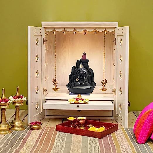 Smoke Fountain Lord Shiva Adiyogi Statue Cone Incense Holder Showpiece ...