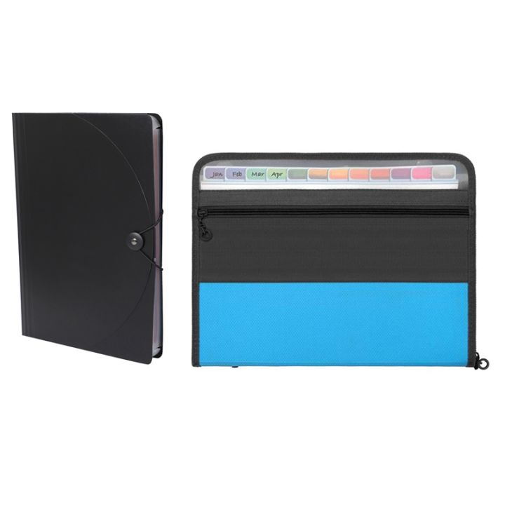 Expanding File Folder A4 Letter Size Document Holder with 12 Pockets ...