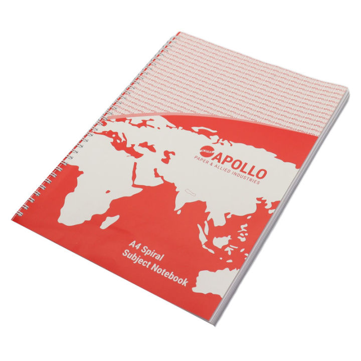 Apollo Papers World Map Printed Spiral Notebook, A4, Red/White | Daraz ...