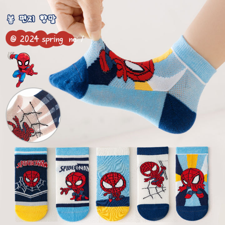 - Spring, summer, baby cartoon, American steel socks, Spider-Man socks ...
