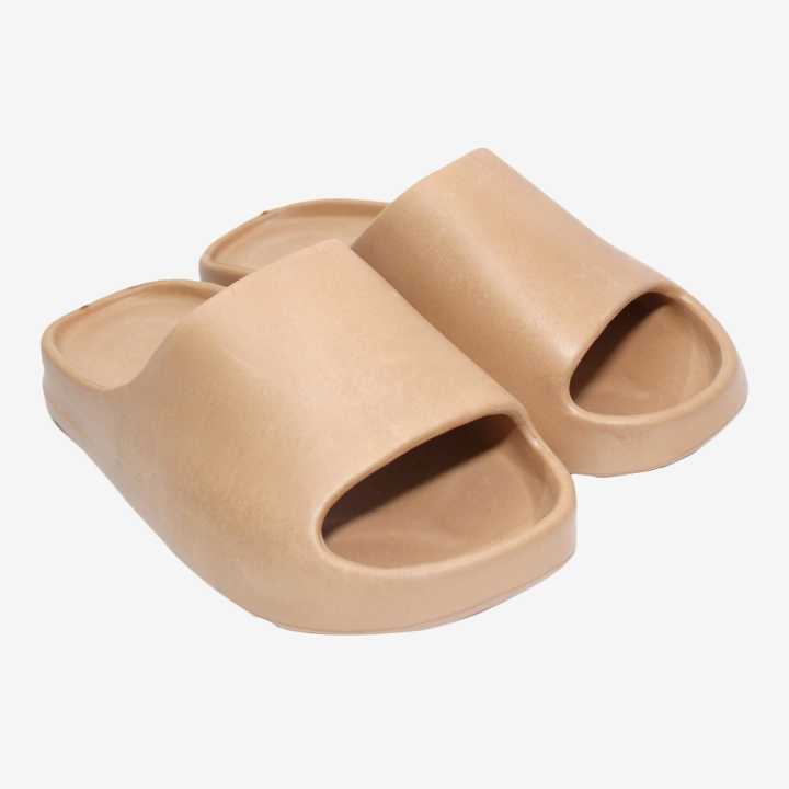 Light Brown Color Chunky Style Plain Slip On Slides For Men | Daraz.com.np