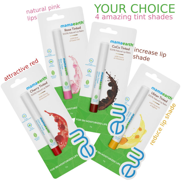 MamaEarth Lip Balm Tinted 100% Natural | 12 Hours Longstay | Subtle ...