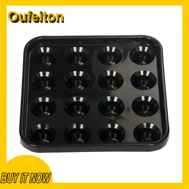 Oufeiton Pool Ball Tray Edge 16-hole Black Plastic Billiard Ball Tray ...