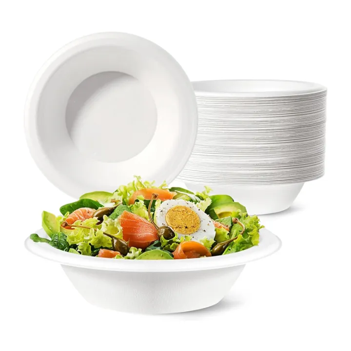 Disposable Bowls Bowls 50 Pack Sugarcane Bowls Compostable Soup Bowls ...