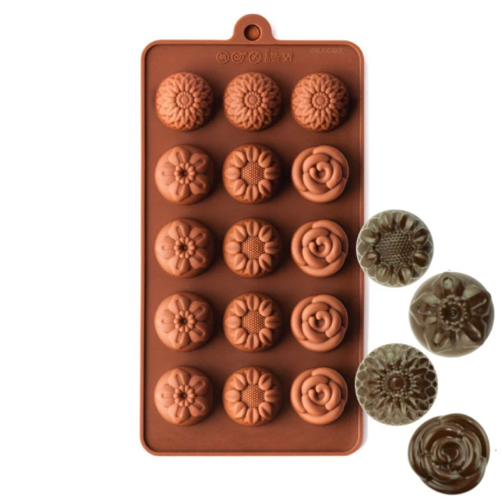 Bakers' Creation Mix Flower Silicone Chocolate Mould (Mould for Baking ...