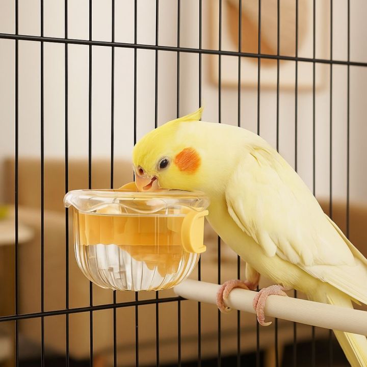 Bird Drinking Cup Hanging Bird Food Bowl Wide Mouth Anti Spill Bird ...