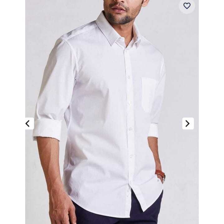 White Solids Slim Fit Shirt For Men | Daraz.com.np