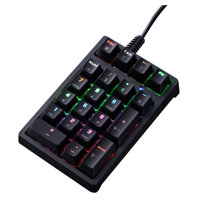 APAYADO 21 Key Wired Mechanical Numeric Keypad with RGB Lights Blue ...