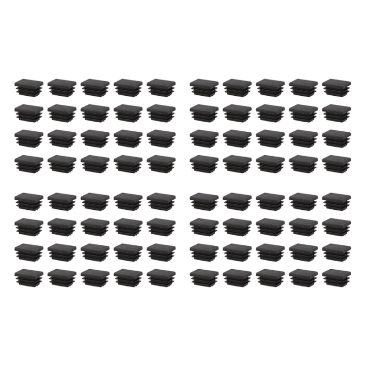 80 Pcs Plastic Rectangular End Cap 30mm X 20mm Threaded Pipe Tube ...