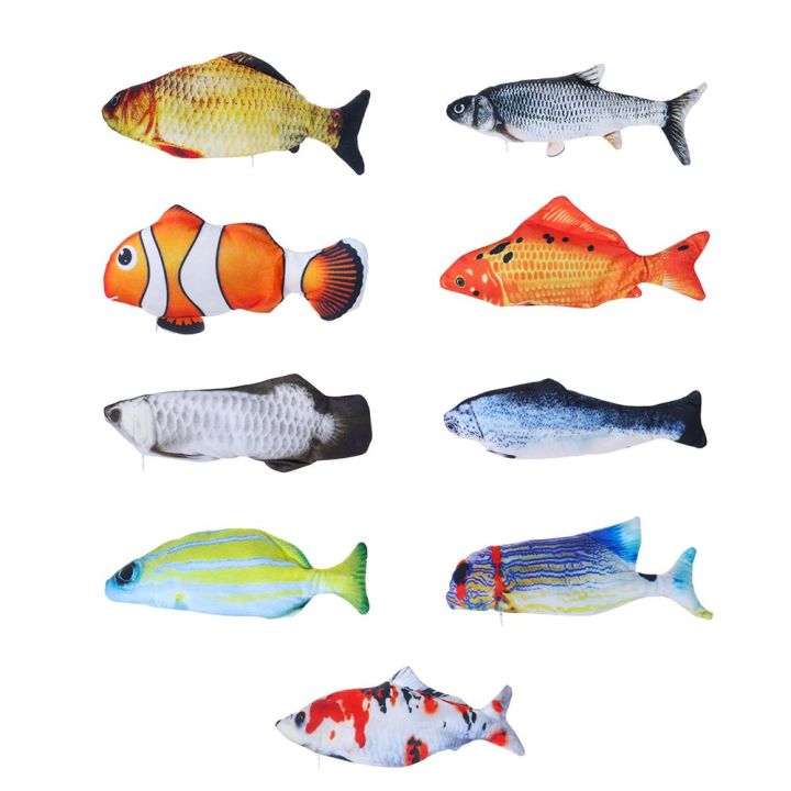 3D Waggling Moving Floppy Fish Cat Toys Simulation Fish Interactive Pet ...
