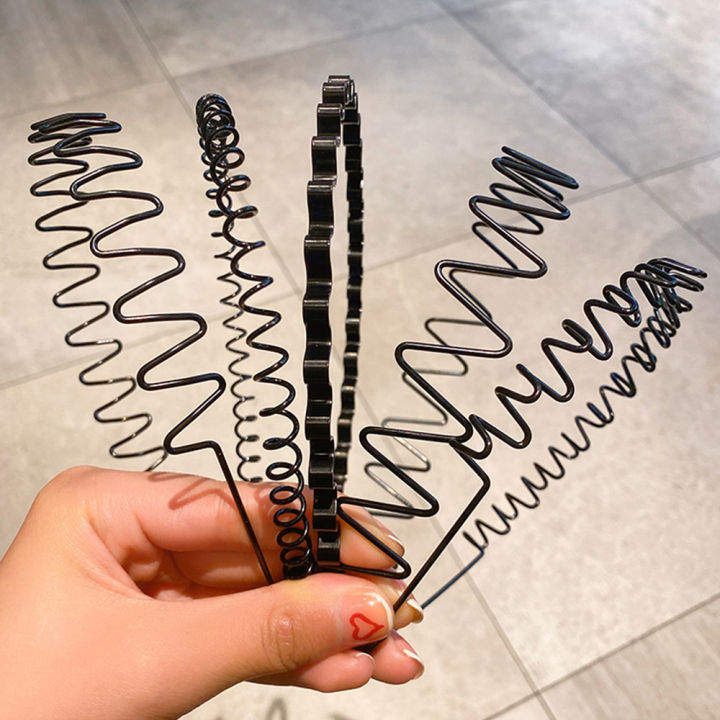 5pcs/set Metal Wave Hair Bands, Universal Headband For Men And Women ...