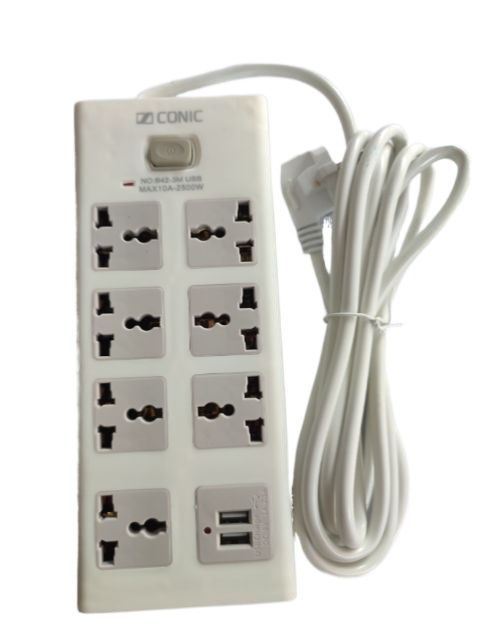 7 Ports Multiplug Extension Cords with Heavy Duty Power Universal Multi ...