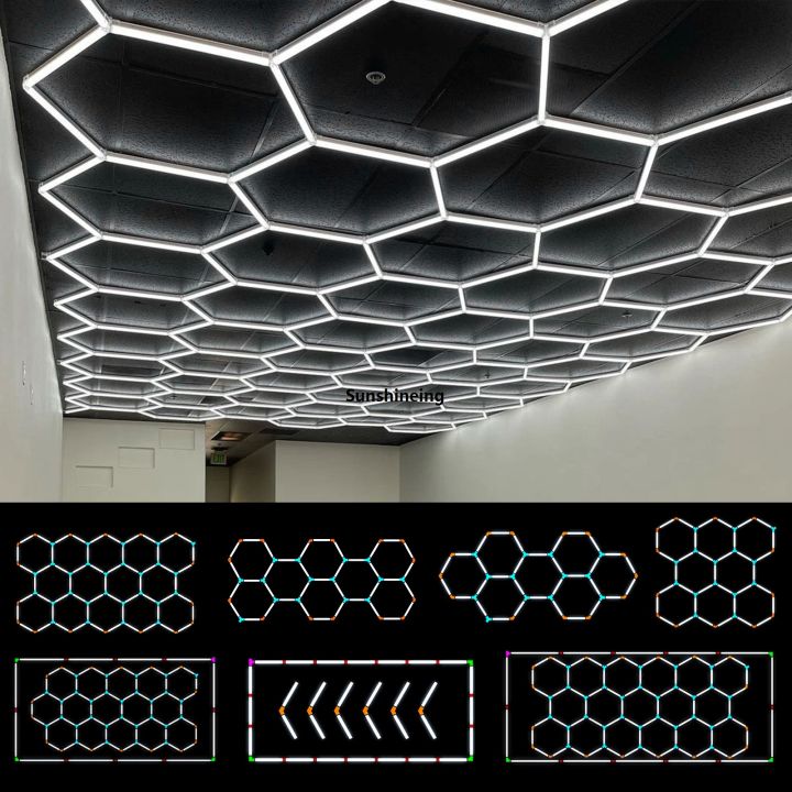 Suitable for Tube Ceiling Light Barber Shop Hair Salon LED Hexagonal ...