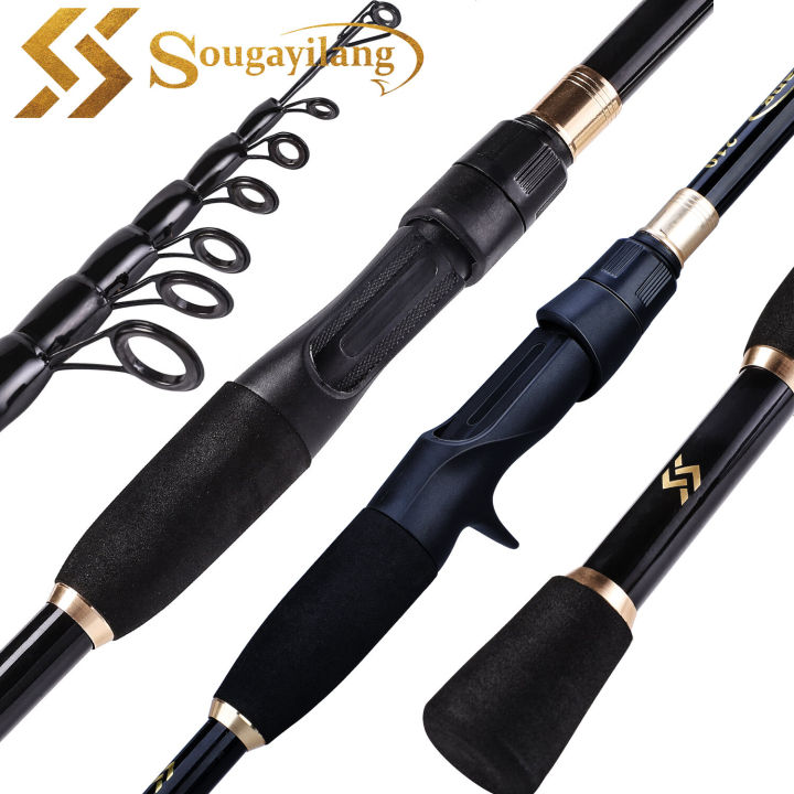 Sougayilang Portable Telescopic Portable Fishing Rod 1.8m 2.1m 2.4m Ultralight Carbon Fiber ...