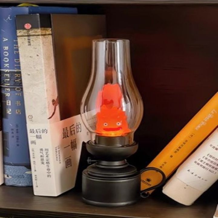 Flameless Candle Holder Plastics Calcifer Night Light Flame Anime Howl ...