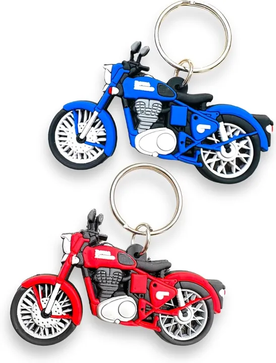 Double Sided Royal Enfield Bike Bullet Royal Enfield Rubber Keychain ...