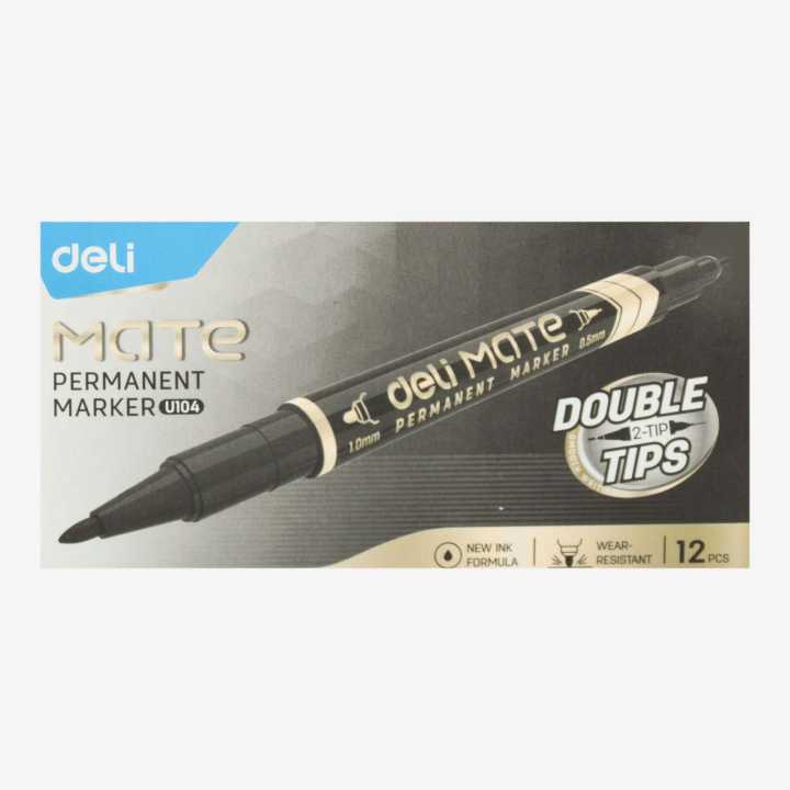 Deli Mate Permanent Marker u104 Double Tips- 12 Pcs Set | Daraz.com.np