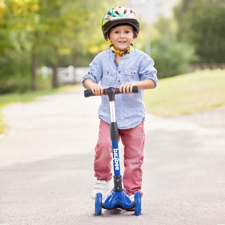 Folding Ride-On Push Scooter for Kids with Laser Wheel (Colors May Vary ...