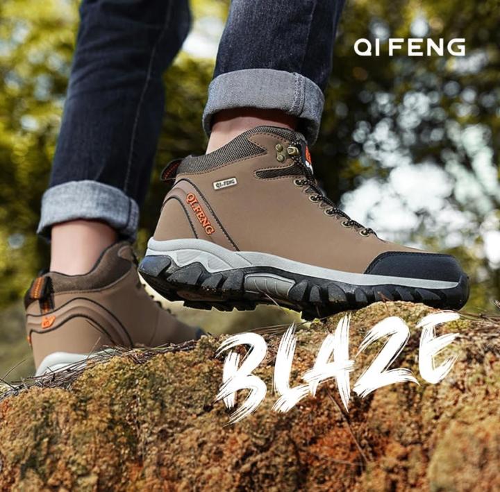 QIFENG Blaze Hiking Shoes Mesh Breathable Lace Up Sneakers Summer ...
