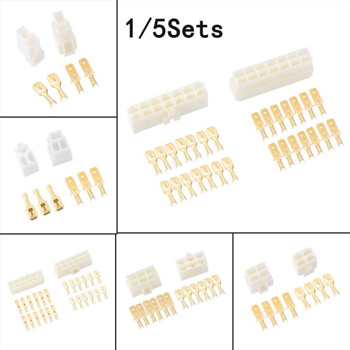 1 Set New 1/2/3/4/6/8/12P/14 pin Male Female Socket Terminal Plug Kits ...