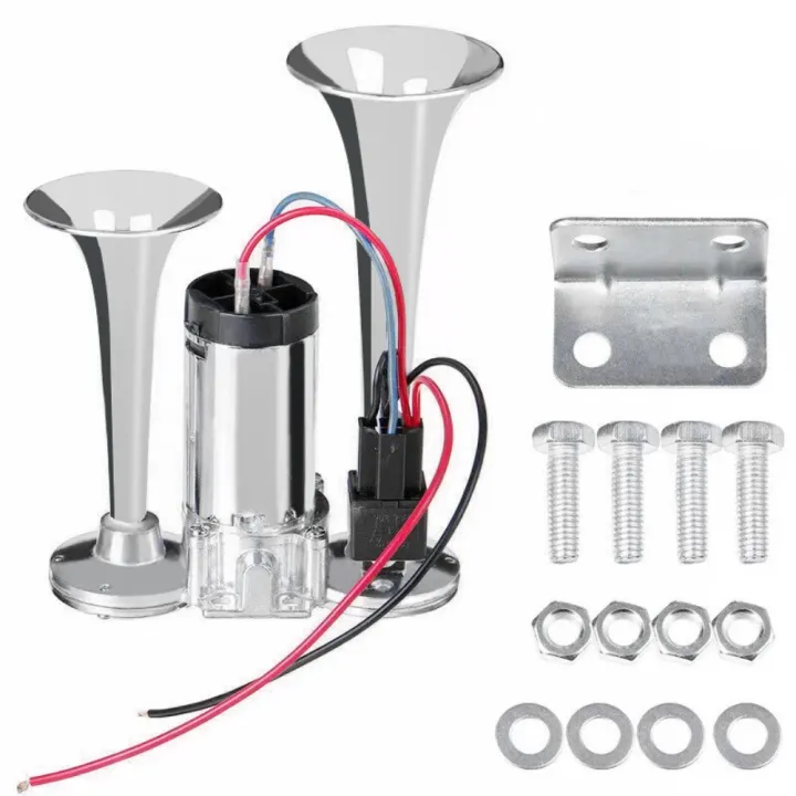 Bus Horn 12V/24V Electric Horn Dual Trumpets 120DB Air Horn Heavy Duty ...