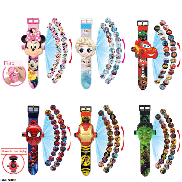 Libei SHOPHigh Quality Disney Mickey Mouse Projection Watch Frozen Elsa ...