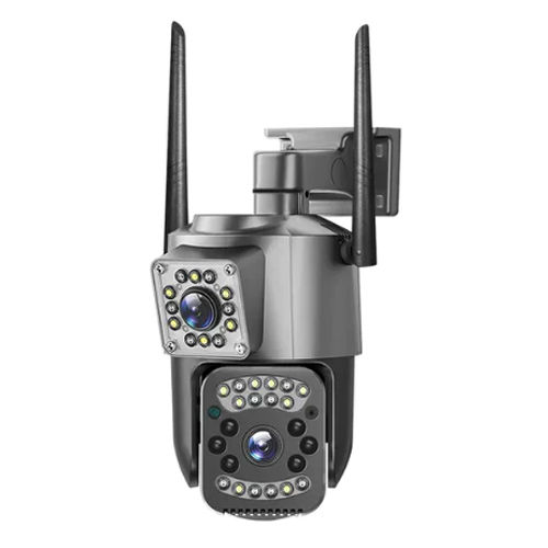 4MP Dual Lens Wireless WiFi CCTV Video Surveillance IP Camera Color ...