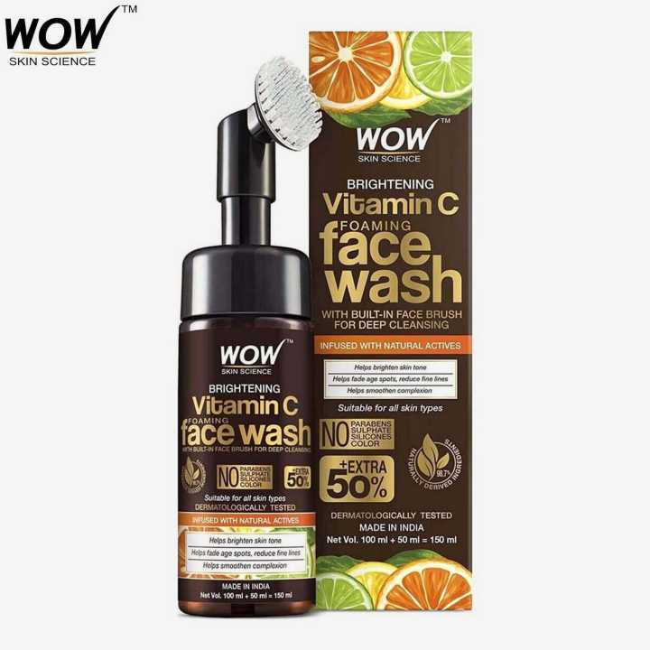 WOW Skin Science Vitamin C Foaming Face Wash With Built In Face Brush ...