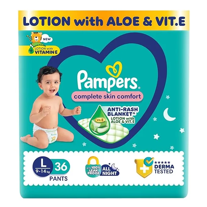 Pampers Complete Skin Comfort Pants, Anti-rash blanket, Lotion with ...