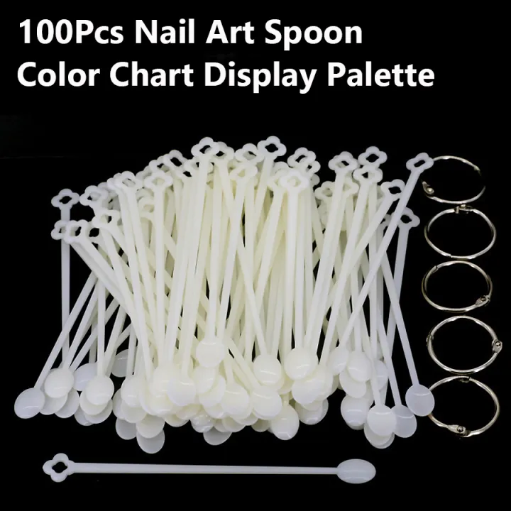 Vylon 100Pcs Nail Art Spoon Color Chart Display Palette Gel Polish ...