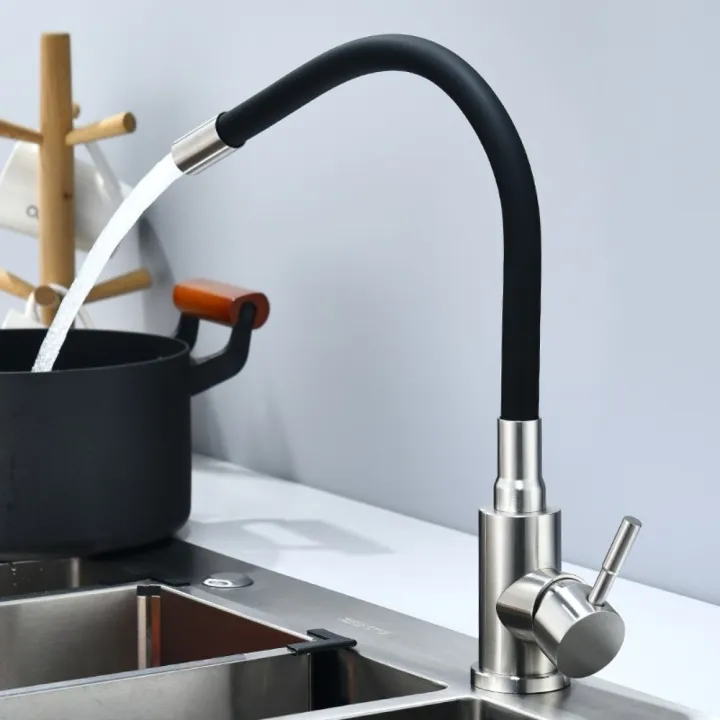 Cardan Rotation Stainless Steel Kitchen Faucet Flexible Hose 360 Degree ...