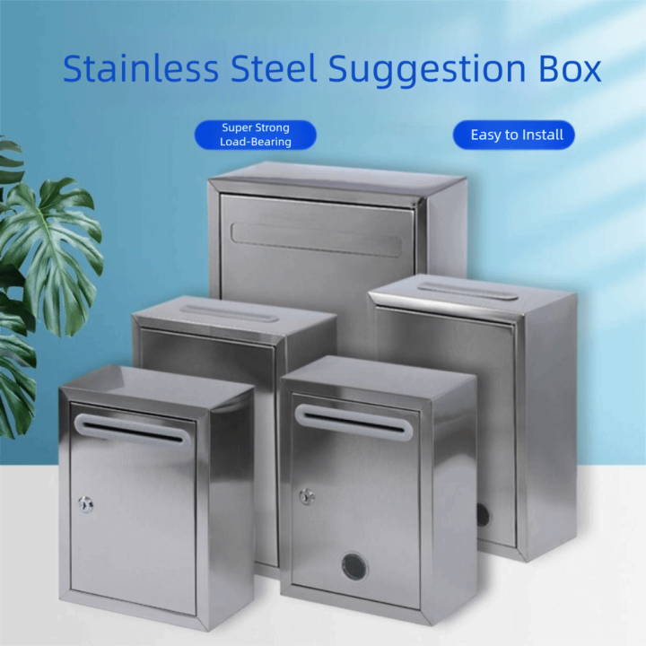 Portable Stainless Steel Mailbox Waterproof 3 Sizes Ballot Box with ...